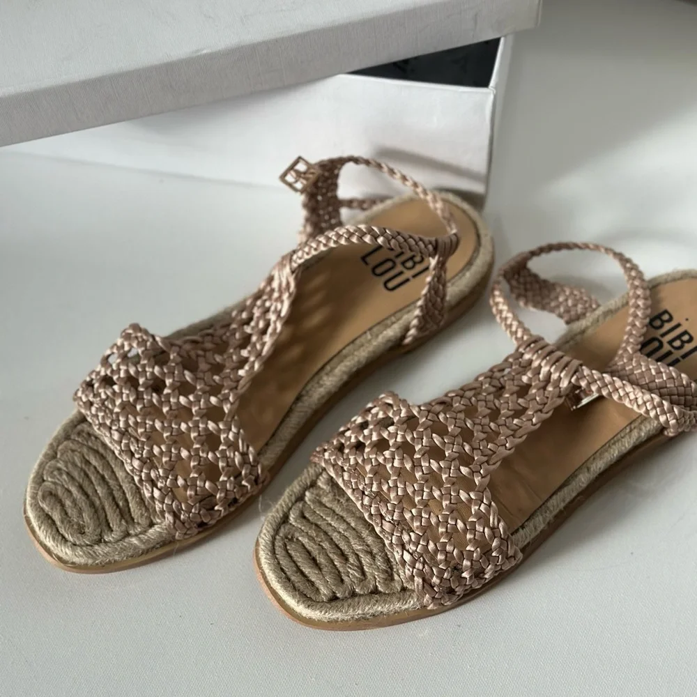 Bibilou | Shoes | Bibi Lou Braided Slingback Sandals In Light Beige ...